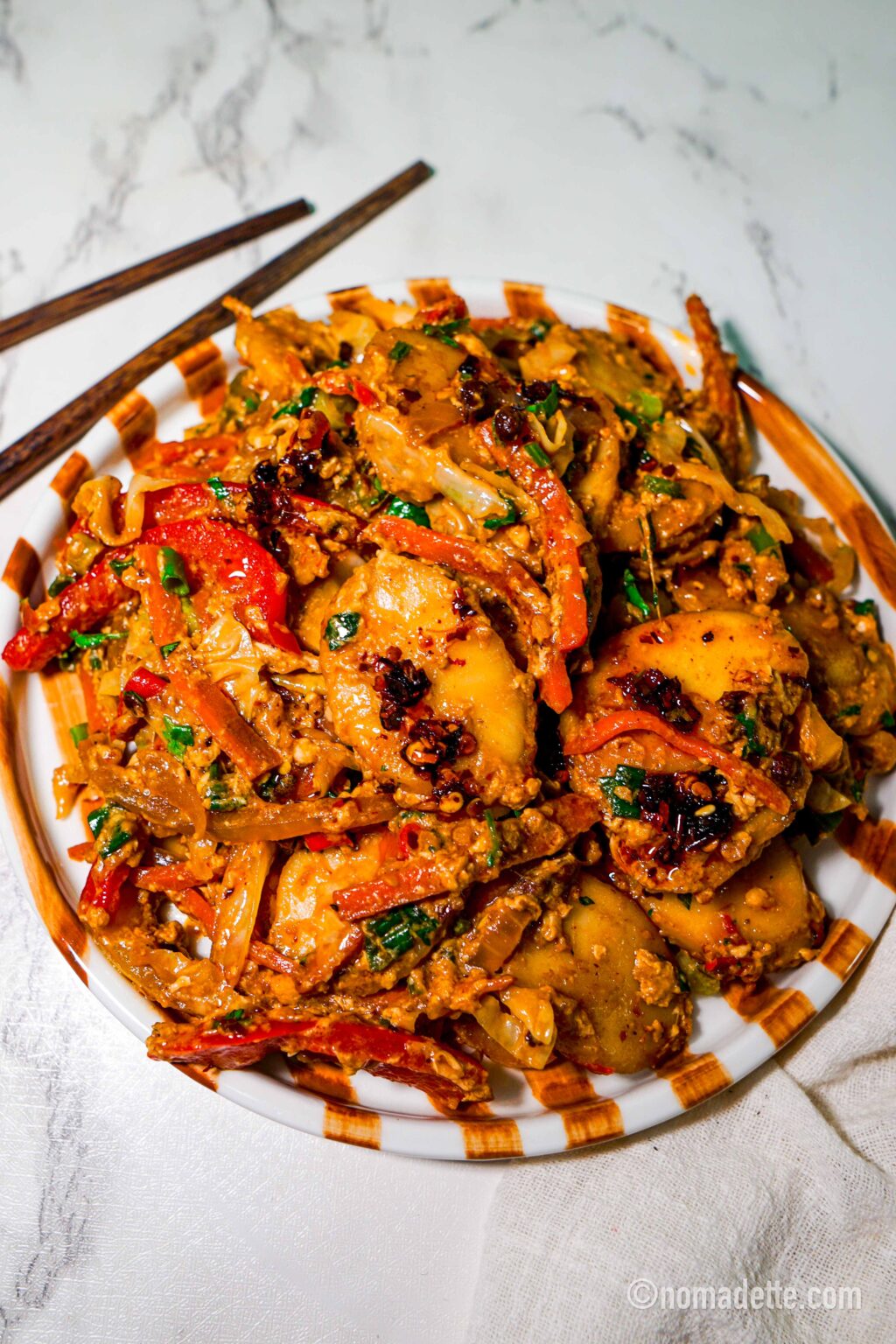 Stir Fried Rice Cakes | Spicy Chao Nian Gao - Nomadette