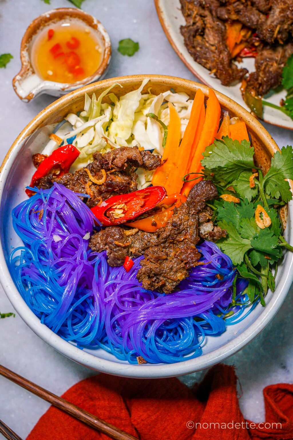 Unicorn Noodles | Blue Pea Noodles (glass noodles + vermicelli) - Nomadette